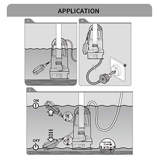 Lanchez 1 HP Submersible Sump Pump 4462GPH Clean & Dirty Water Transfer Pump with Float Switch for Pool Garden Cellar Pond