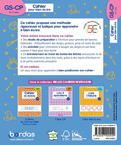 Les cahiers Bordas - Cahier pour bien écrire GS-CP