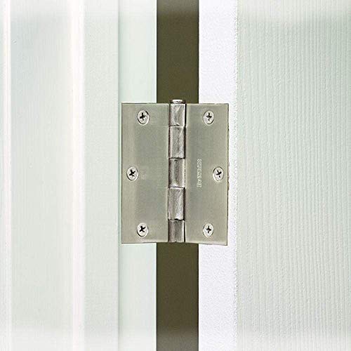 Crown Bolt 3-1/2 in. Hinge Square Corner in Satin Nickel