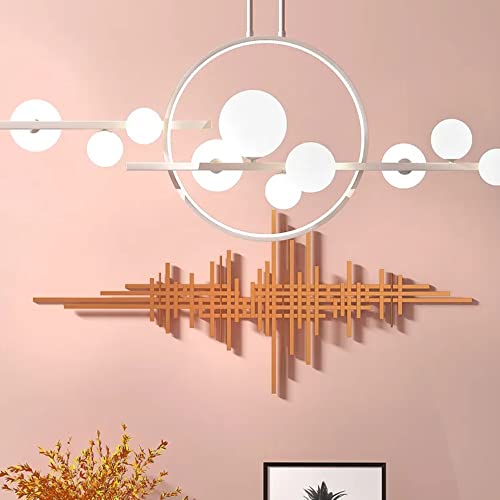 JiuZhuo Minimalist 54.3 Inches 10-Light Glass Globe Shade Sputnik Kitchen Island Light in White,Metal, Glass Shade Linear Pendant Light