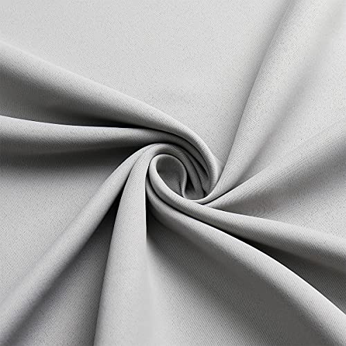 4 Pieces Grey Blackout Curtains & Elegant Rose Floral Lace Sheer Curtains for Bedroom Farmhouse Mix and Match Double Layer Or Single Layer Gray Room Darkening Grommet Window Drapes, 52"W x 84"L x 4