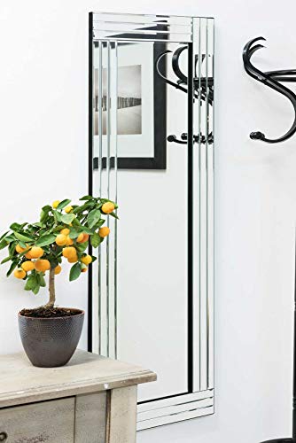 MirrorOutlet Large Frameless Venetian Edge Wall Mirror Modern 3Ft11 X 1Ft3 (119cm X 38cm), Metal, 119x38