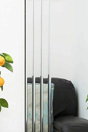MirrorOutlet Large Frameless Venetian Edge Wall Mirror Modern 3Ft11 X 1Ft3 (119cm X 38cm), Metal, 119x38