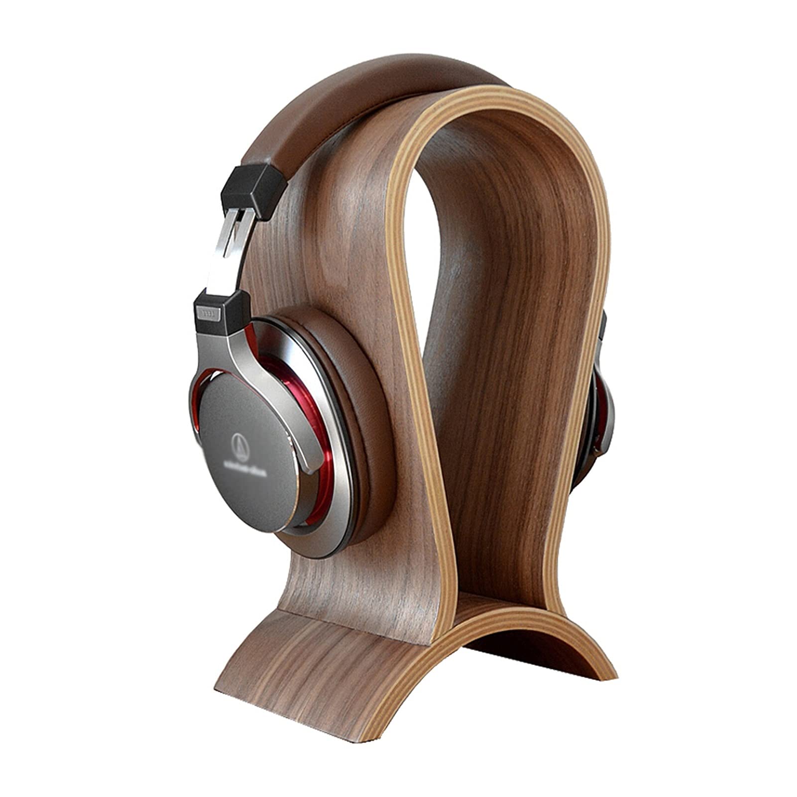 ZLASS Headphone Stand Classic Wooden Headphone Headset Stand Walnut Solid Wood Hanger Headset Display Gaming Headphone Displayļ¼Arch Bridge Typeļ¼ PC Gaming Headset Stand