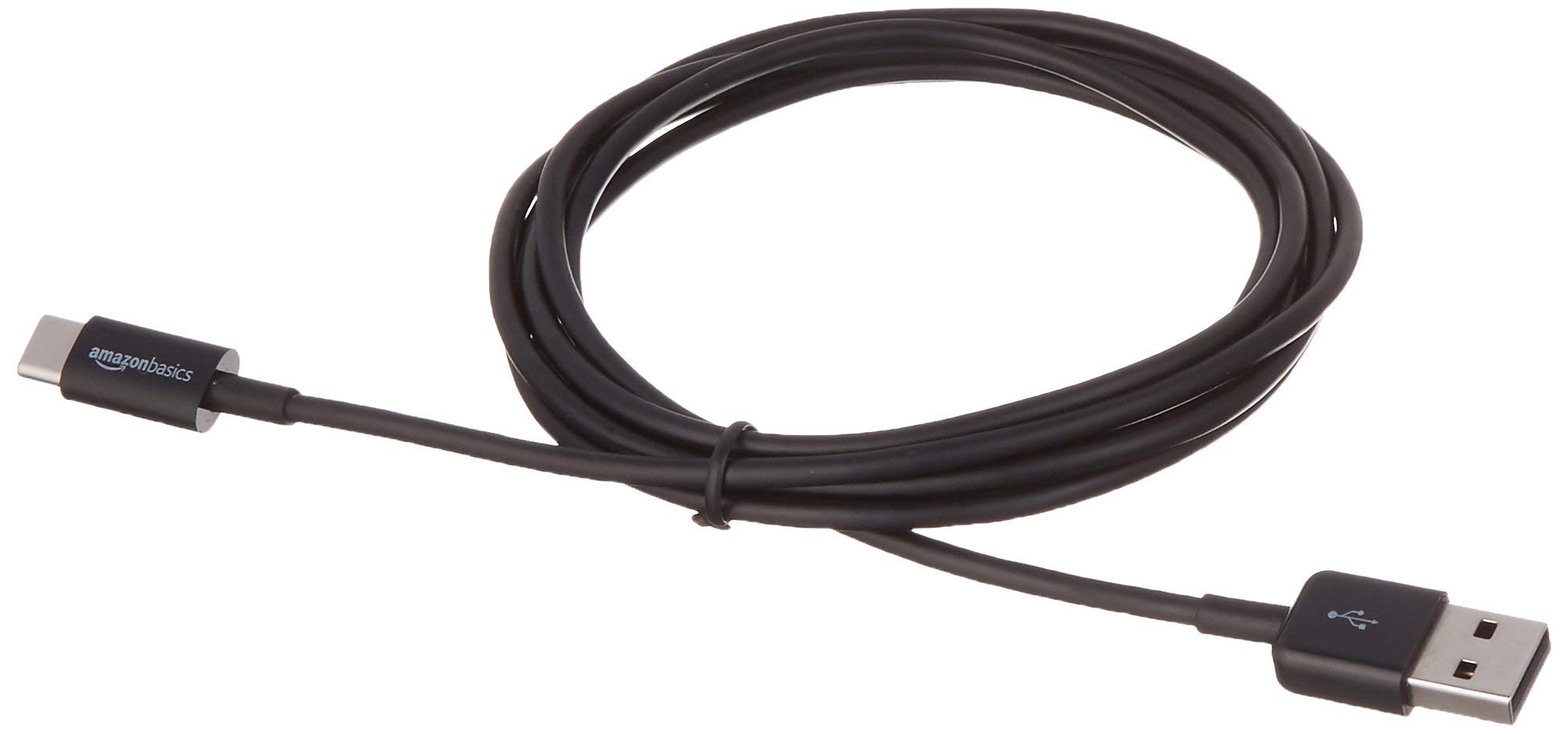 Amazon Basics USB Type-C to USB-A 2.0 Male Charger Cable, 6 Feet (1.8 Meters), Black, Laptop