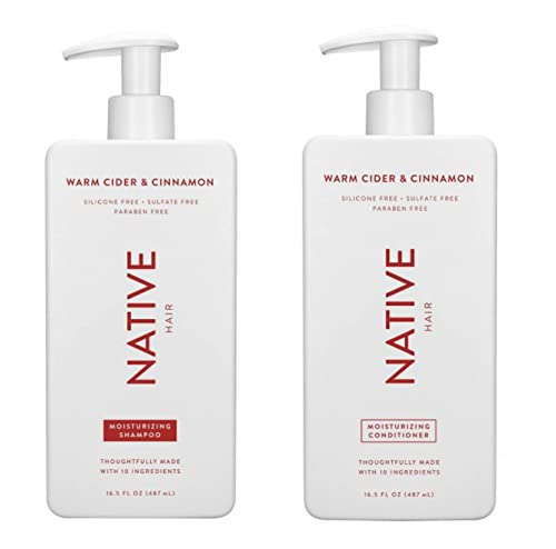 Native Shampoo and Conditioner Set | Sulfate Free, Paraben Free, Dye Free, with Naturally Derived Clean Ingredients| 16.5 oz (Warm Cider & Cinnamon, Moisturizing)