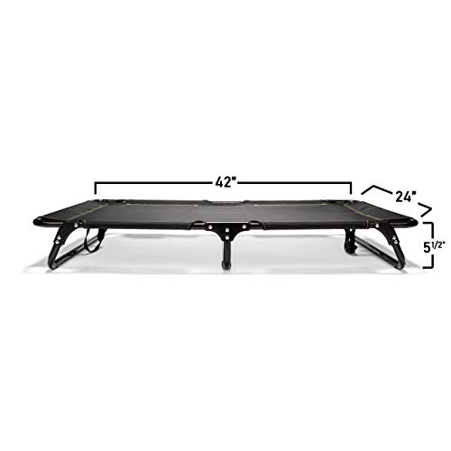 Homevative Folding Elevated Pet Bed, No Assembly, Indoor/Outdoor, Low Profile, Non-Slip Feet, Travel Bag Included. 42" x 24" x 5-1/2"