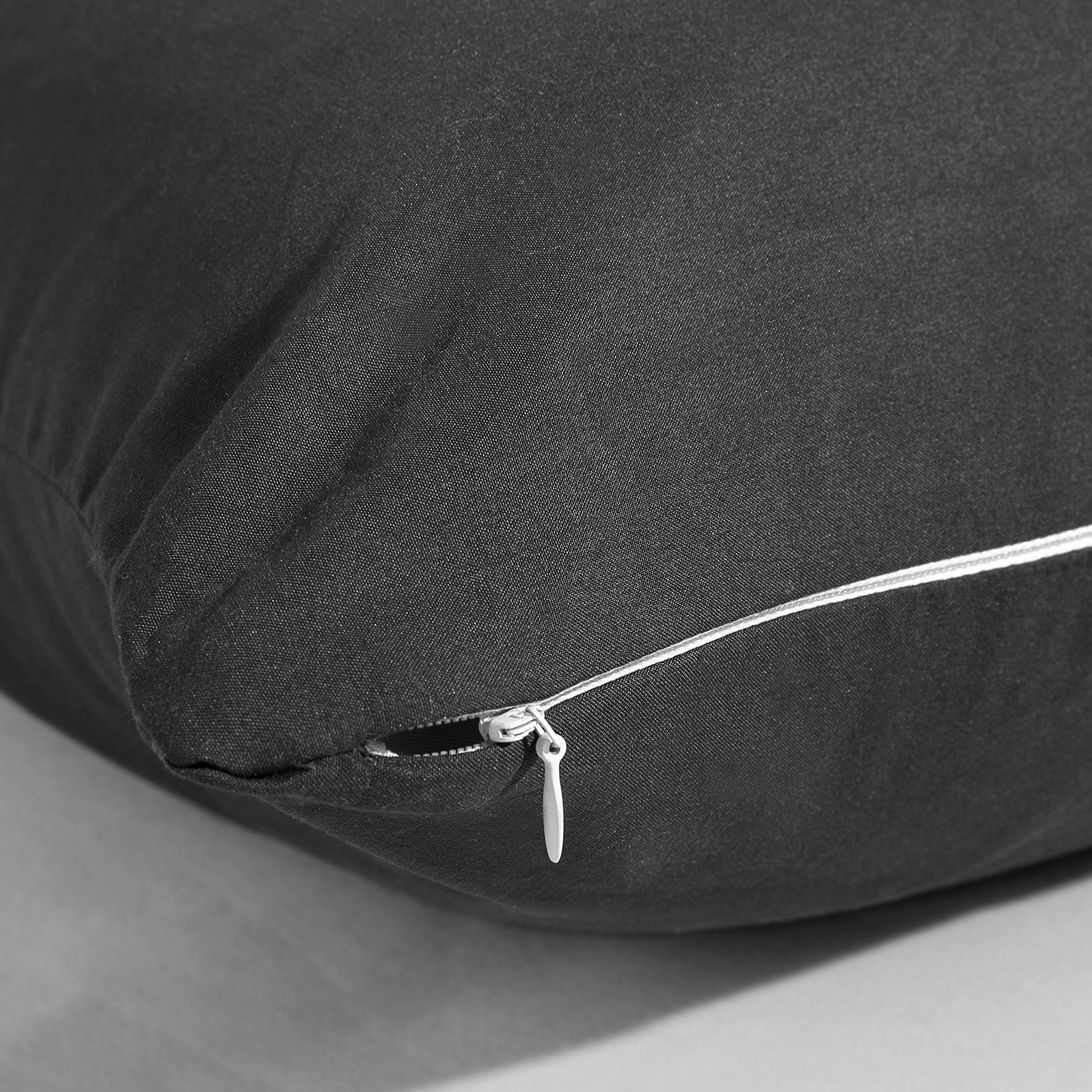 Evolive Ultra Soft Microfiber Body Pillow Cover/Pillowcases 21"x54" with Hidden Zipper Closure (21"x54" Body Pillow Cover, Black)