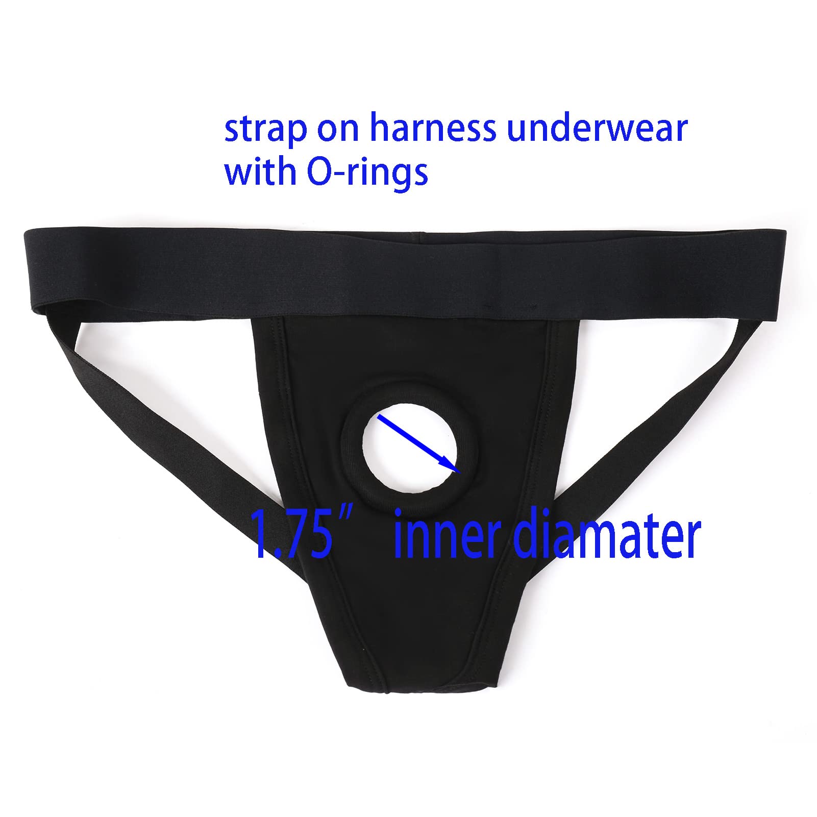 hilariouslove Strap on Harness Underwear, Strapon Harness Underpants for Strap On Underwears Strapless Panties for Men Women Black
