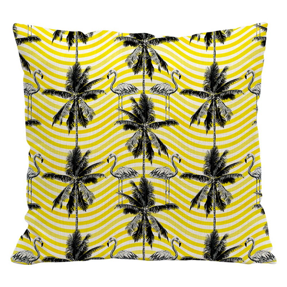 Haotfire Throw Pillow Case Covers, Retro Flamingo Pattern Cotton Blend Linen Square Decorative for Sofa Bedroom Home Decor (C)