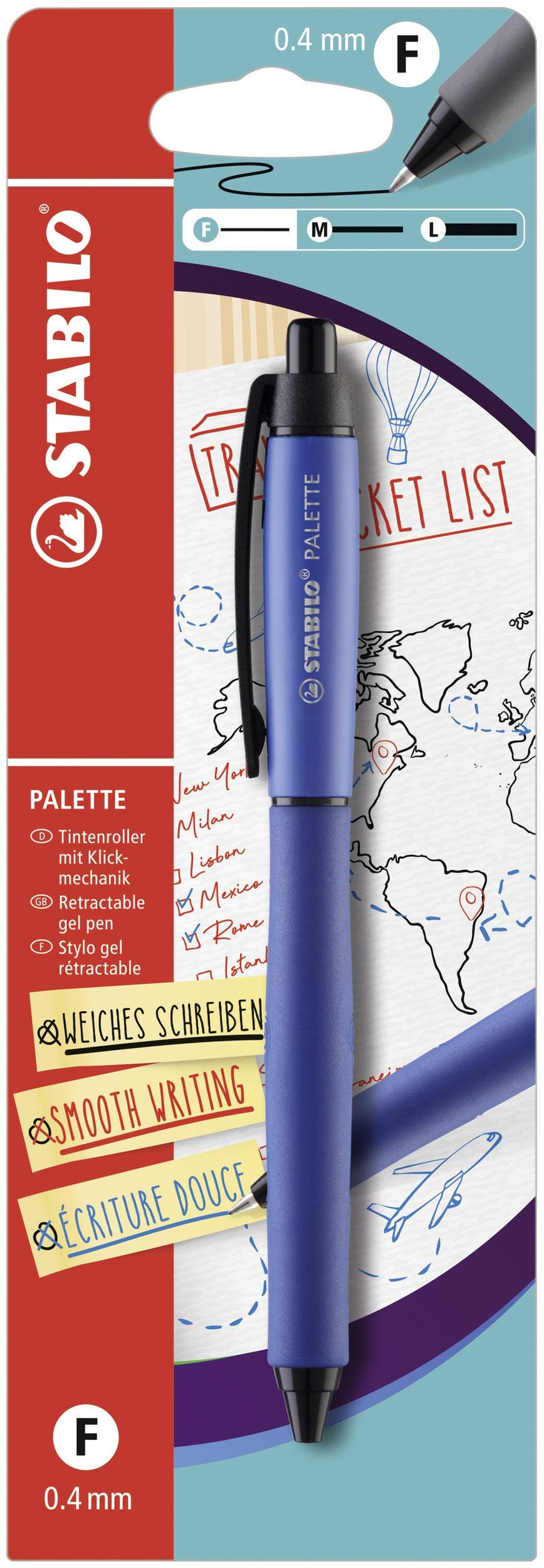 Retractable Gel Rollerball - STABILO PALETTE - Blue