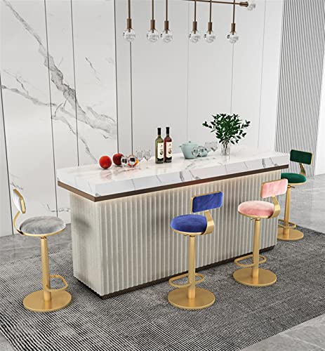 ZDXY Bar Stools Set of 2, Counter Height Upholstered Seat, Backrest Counter Height Adjustable Swivel Bar Chair, Velvet Cloth Kitchen Counter Stools Dining Chairs ( Color : Gray ), Grey