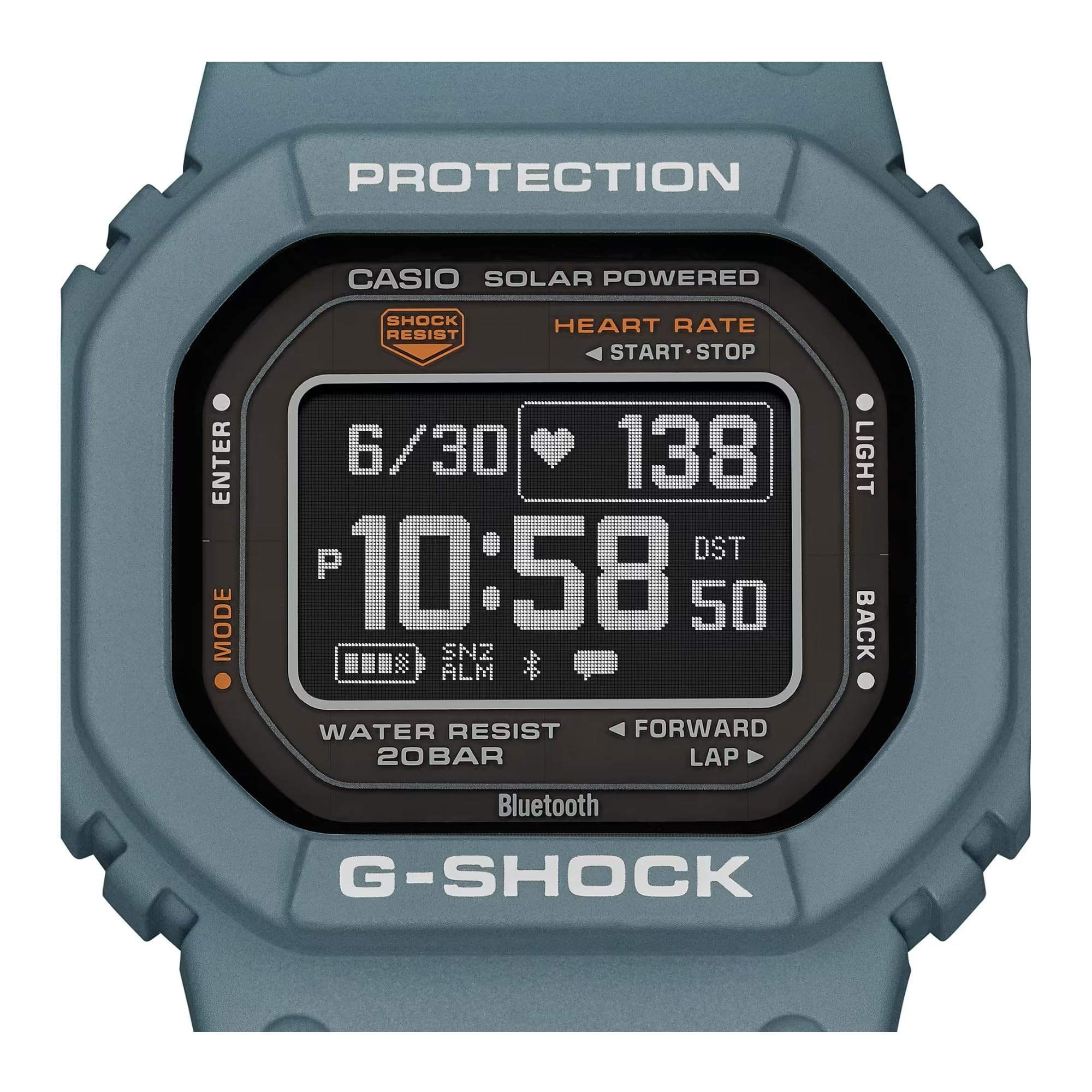 Casio Men's G-Shock Move DW-H5600 Series, Multisport (Run, Walking, Gym Workout), Heart Rate Watch, Solar Assisted Watch, Blue Tooth with Fitness and Sleep Tracking
