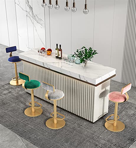 ZDXY Bar Stools Set of 2, Counter Height Upholstered Seat, Backrest Counter Height Adjustable Swivel Bar Chair, Velvet Cloth Kitchen Counter Stools Dining Chairs ( Color : Gray ), Grey