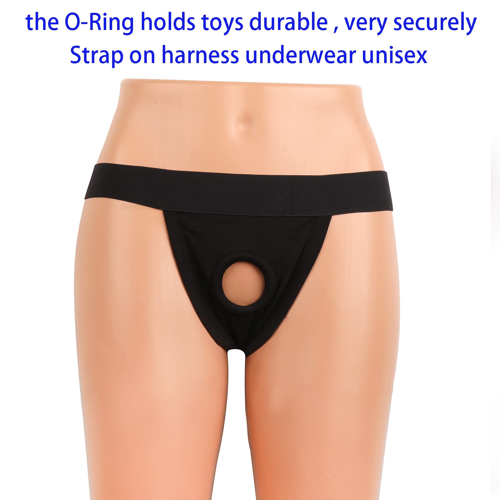 hilariouslove Strap on Harness Underwear, Strapon Harness Underpants for Strap On Underwears Strapless Panties for Men Women Black