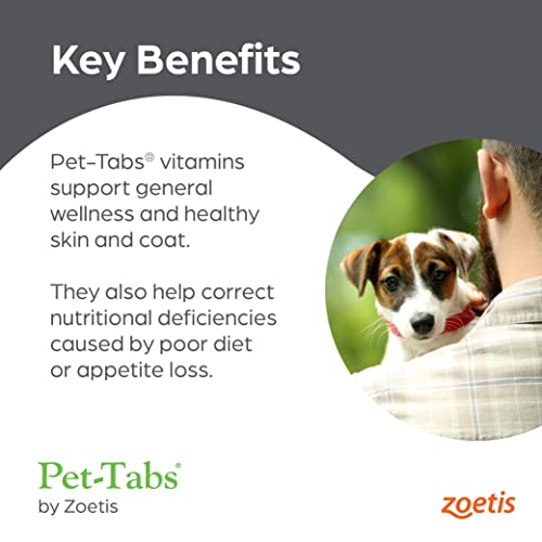 Pet-Tabs Multivitamin and Mineral Supplement for Puppies and Dogs of all Life Stages, Chewable Tablet, 180 Count Bottle
