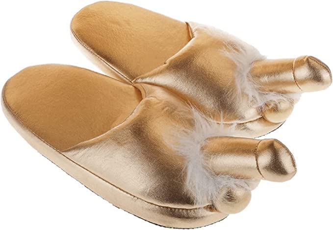 Passec Unisex Adult Funny Slipper Novelty Gag Gift Indoor Flat Winter Furry Slippers for Women Men Anti Slip Soft Houseshoe (E, One Size)