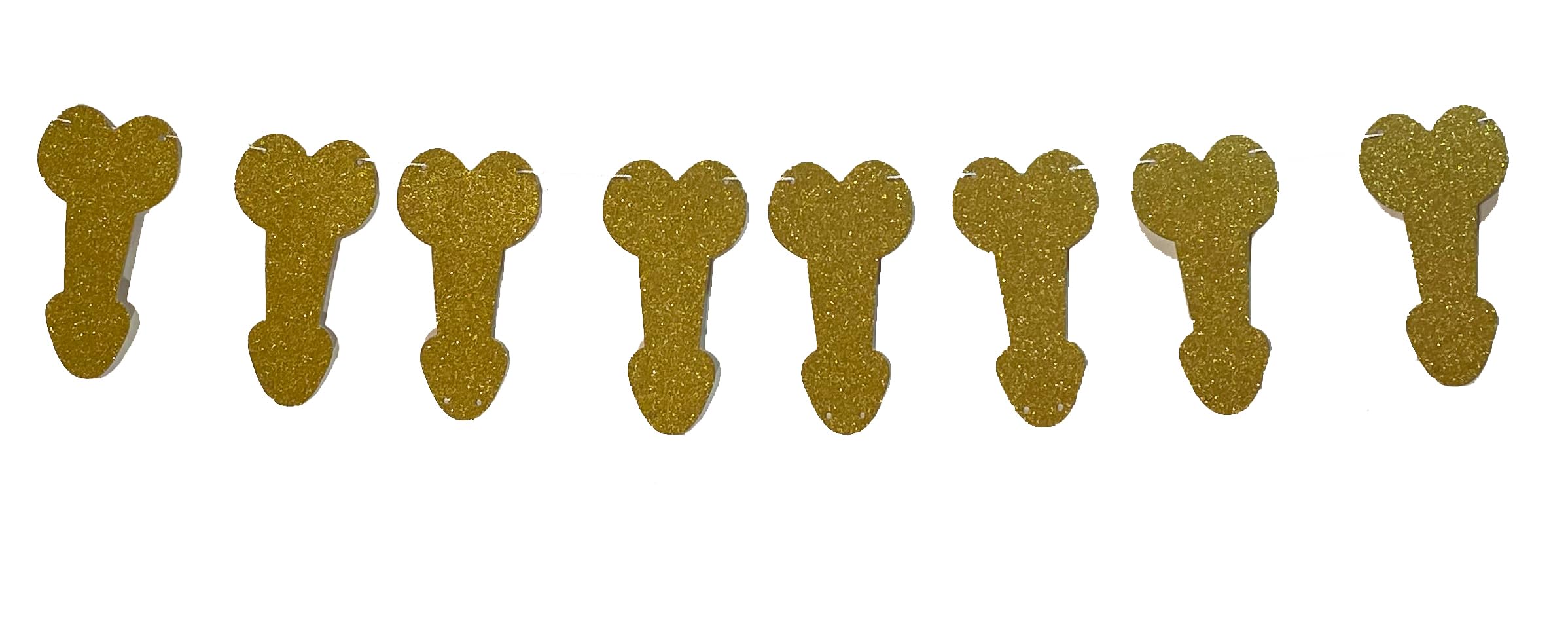 Bachelorette Party Glitter Penis Banner Decoration (Gold)