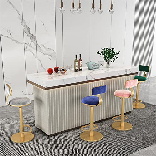 ZDXY Bar Stools Set of 2, Counter Height Upholstered Seat, Backrest Counter Height Adjustable Swivel Bar Chair, Velvet Cloth Kitchen Counter Stools Dining Chairs ( Color : Gray ), Grey