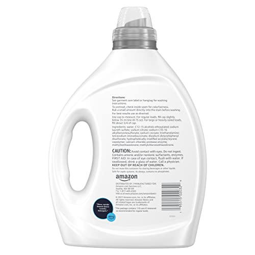 Amazon Basics Concentrated Liquid Laundry Detergent, Free & Clear, 110 loads, 82.5 Fl Oz (Previously Solimo)