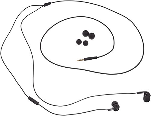 Amazon Basics In-Ear Wired Headphones, Earbuds with Microphone, Black