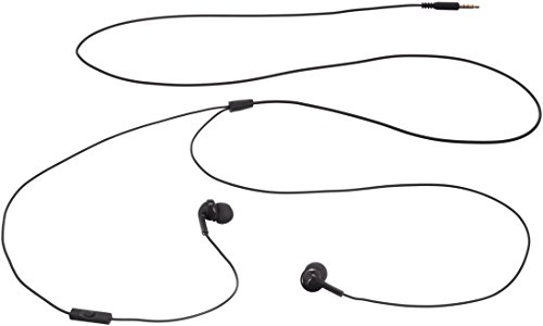 Amazon Basics In-Ear Wired Headphones, Earbuds with Microphone, Black