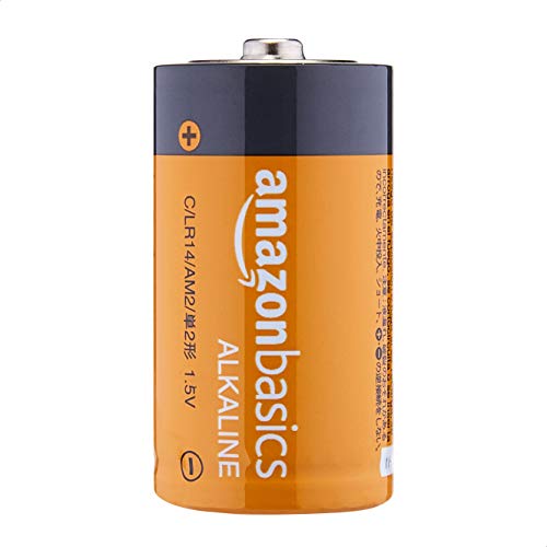 Amazon Basics 4 Pack C Cell All-Purpose Alkaline Batteries, 5-Year Shelf Life, Easy to Open Value Pack