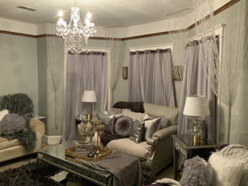 Lush Decor Sheer Grommet Curtains Panel with Insulated Blackout Lining, Room Darkening Window Curtain Set (Pair), 38"W x 84"L, Light Gray