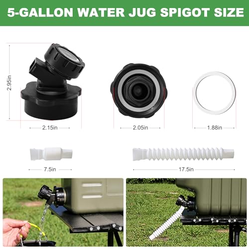 5-Gallon Water Jug Spigot,Water Carrier Jug Replacement Faucet Assy,Compatible with Coleman 5 Gallon Water Carrier Model,Universal Water Spout for 5-Gallon Jug (1 Pcs)