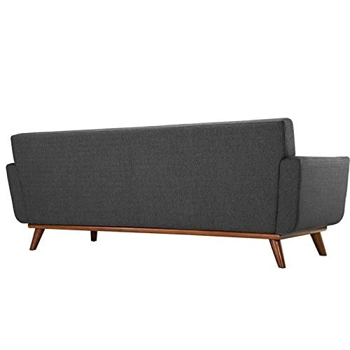Modway Engage Mid-Century Modern Upholstered Fabric Sofa in Gray