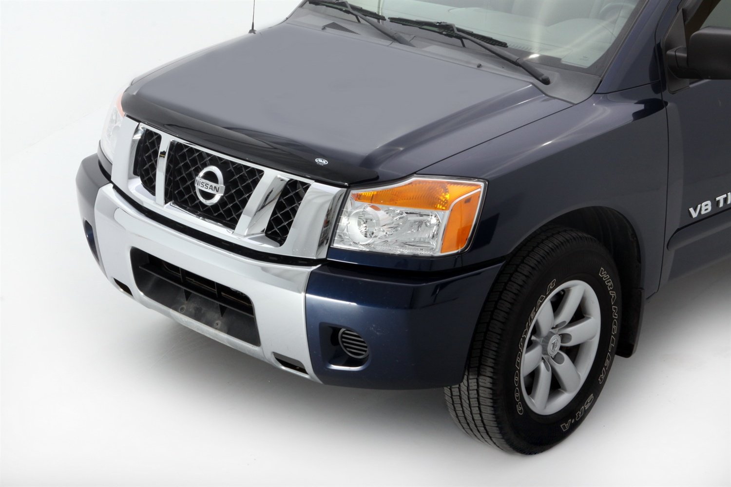 Auto Ventshade [AVS] Hoodflector | Low Profile, Smoke Color | 21904 | Fits 2004 - 2015 Nissan Titan/Armada