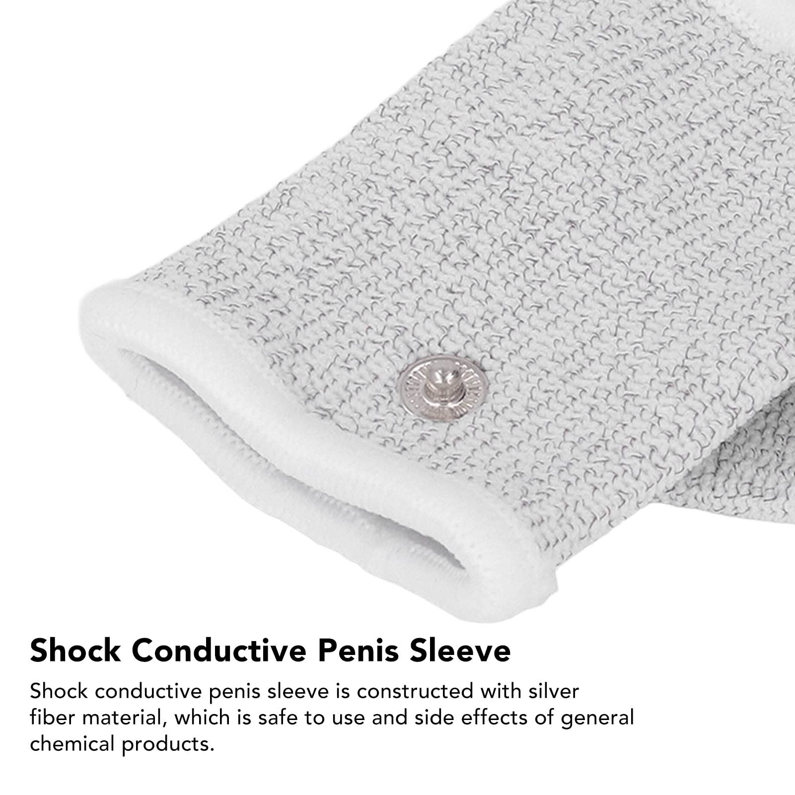 Shock Conductive Penis Sleeve, 2pcs Shock Conductive Penis Sleeve Silver Penis Conductive Garment Silver Penis Conductive Garment Conductive Garment Shock for Men Gentleman