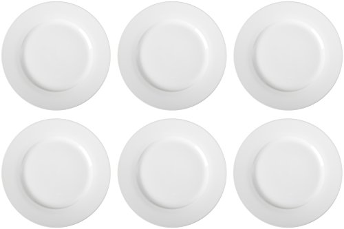 Amazon Basics 6-Piece White Dinner Plate Set