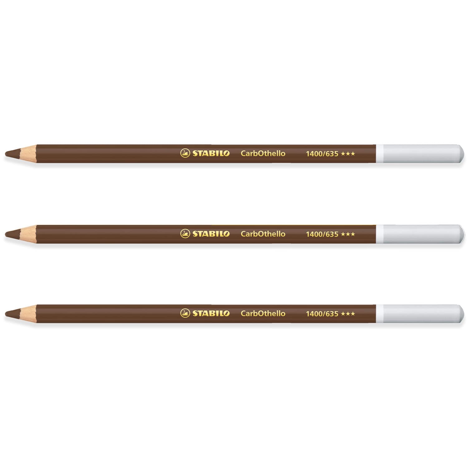 STABILO Chalk-Pastel Pencil CarbOthello - Pack of 3 - Bister (635)