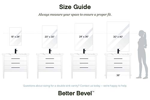 Better Bevel 30" x 40" Frameless Rectangle Bathroom Wall Mirror | Polished Edge
