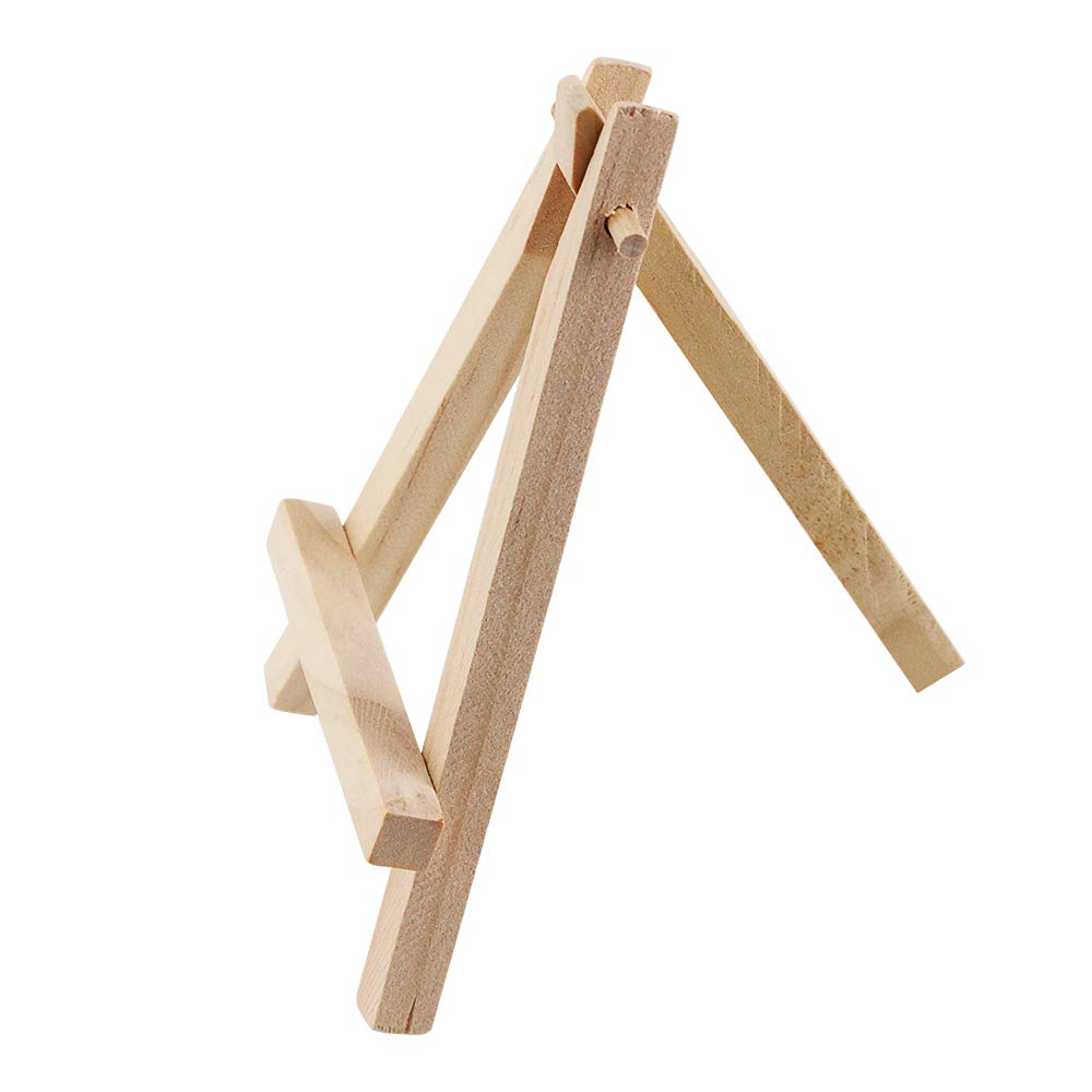 Twdrer 30 Pack 5" Mini Wood Display Easel,Natural Wood Display Stand for Displaying Small Canvases,Business Cards,Photos,DIY Crafts,Home Decorations (2.75" x 5")