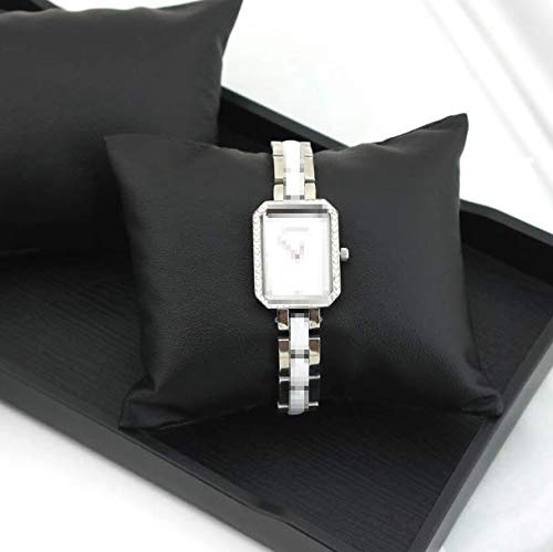 SYBL 6 Pcs Black Leather Watch Pillow Bracelet Pillow Display Jewelry Display Pillow Bracelet Bangle Cushions Jewelry Organizer Holder 3.1 x 3.5 Inch