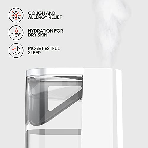 Sharper Image UHS1-SI Ultrasonic Cool Mist Humidifier, 1 Gallon, 2 Settings, Auto Shut-Off, Illuminated Touch Control, Low Water Indicator, Easy Fill Tank, 1.0 Gallon, Ash Woodgrain