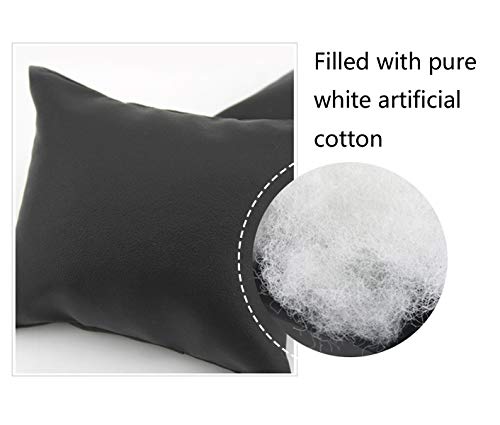 SYBL 6 Pcs Black Leather Watch Pillow Bracelet Pillow Display Jewelry Display Pillow Bracelet Bangle Cushions Jewelry Organizer Holder 3.1 x 3.5 Inch