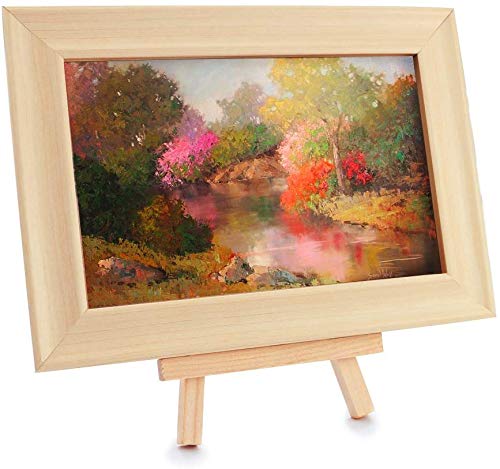 Twdrer 30 Pack 5" Mini Wood Display Easel,Natural Wood Display Stand for Displaying Small Canvases,Business Cards,Photos,DIY Crafts,Home Decorations (2.75" x 5")