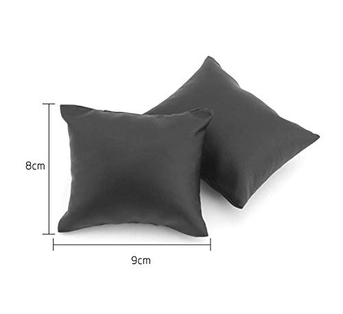 SYBL 6 Pcs Black Leather Watch Pillow Bracelet Pillow Display Jewelry Display Pillow Bracelet Bangle Cushions Jewelry Organizer Holder 3.1 x 3.5 Inch