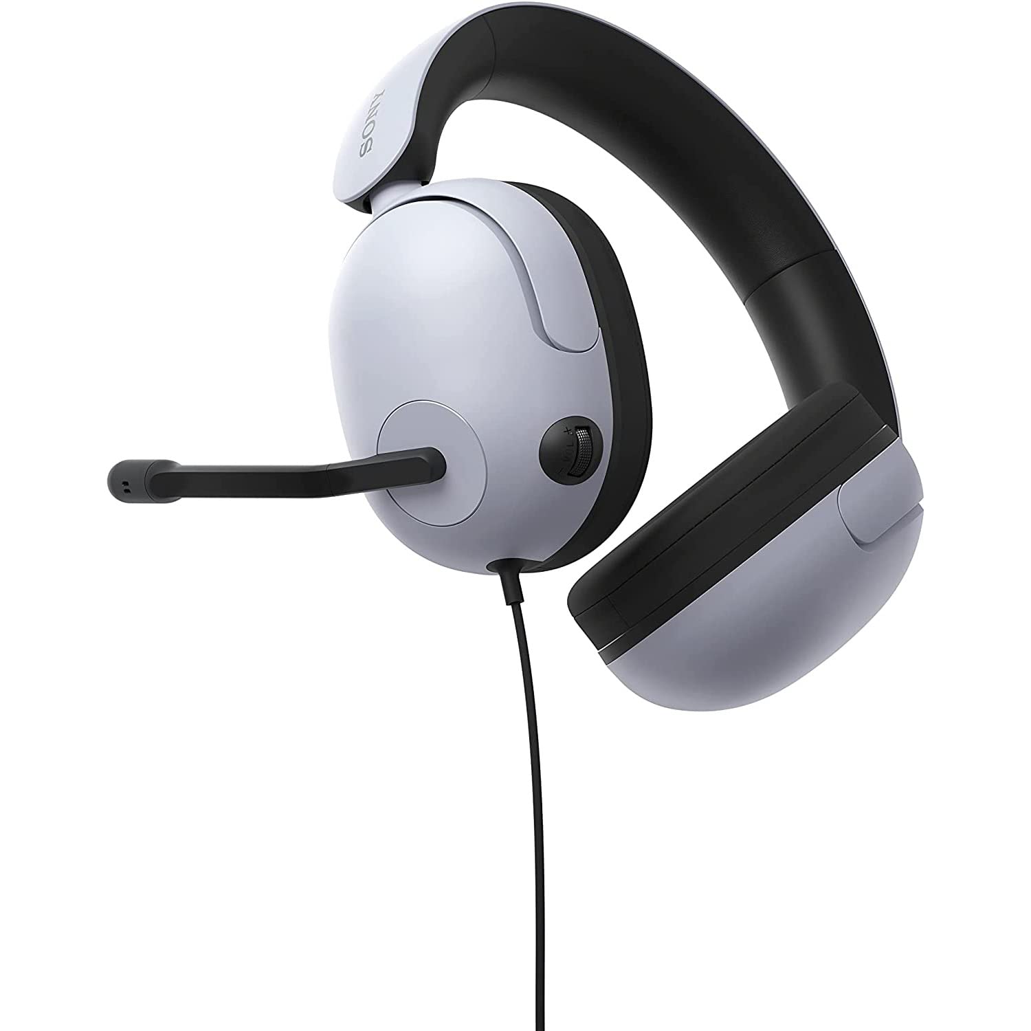 Sony MDRG300/W INZONE H3 Wired Gaming Headset, White Bundle with Deco Gear Wood Headphone Display Stand Secure Tabletop Holder