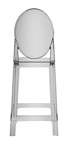 2xhome Transparent Modern Mid Century Armless With Back Ghost Counter Height Bar Stool Chair 25",
