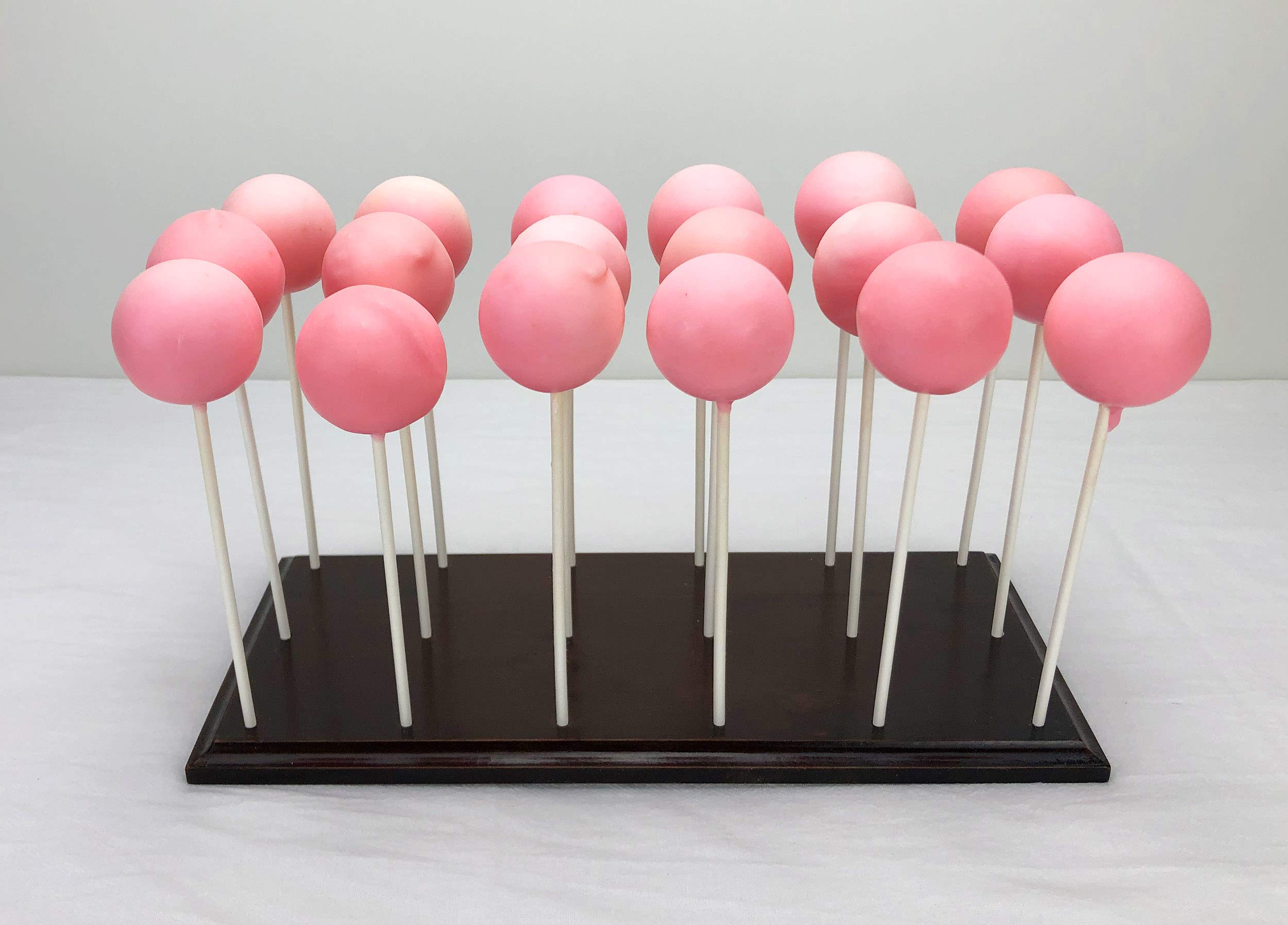 NANGOPOP Cake Pop Stand Display - 18 Hole Rustic Wood Lollipop Holder, Candy or Sucker Stand for Wedding, Baby Shower, Birthday Party - Fit 5/32" (4mm) Lollipop Sticks
