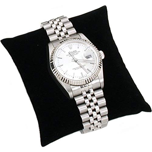 RJ Displays-12 piece pack Black Velvet Jewelry Display Pillow for Bracelet, Watch, Anklet, Bangle, Dangle Earring and Necklace- Size 3.50" x 3.0" inch (12)