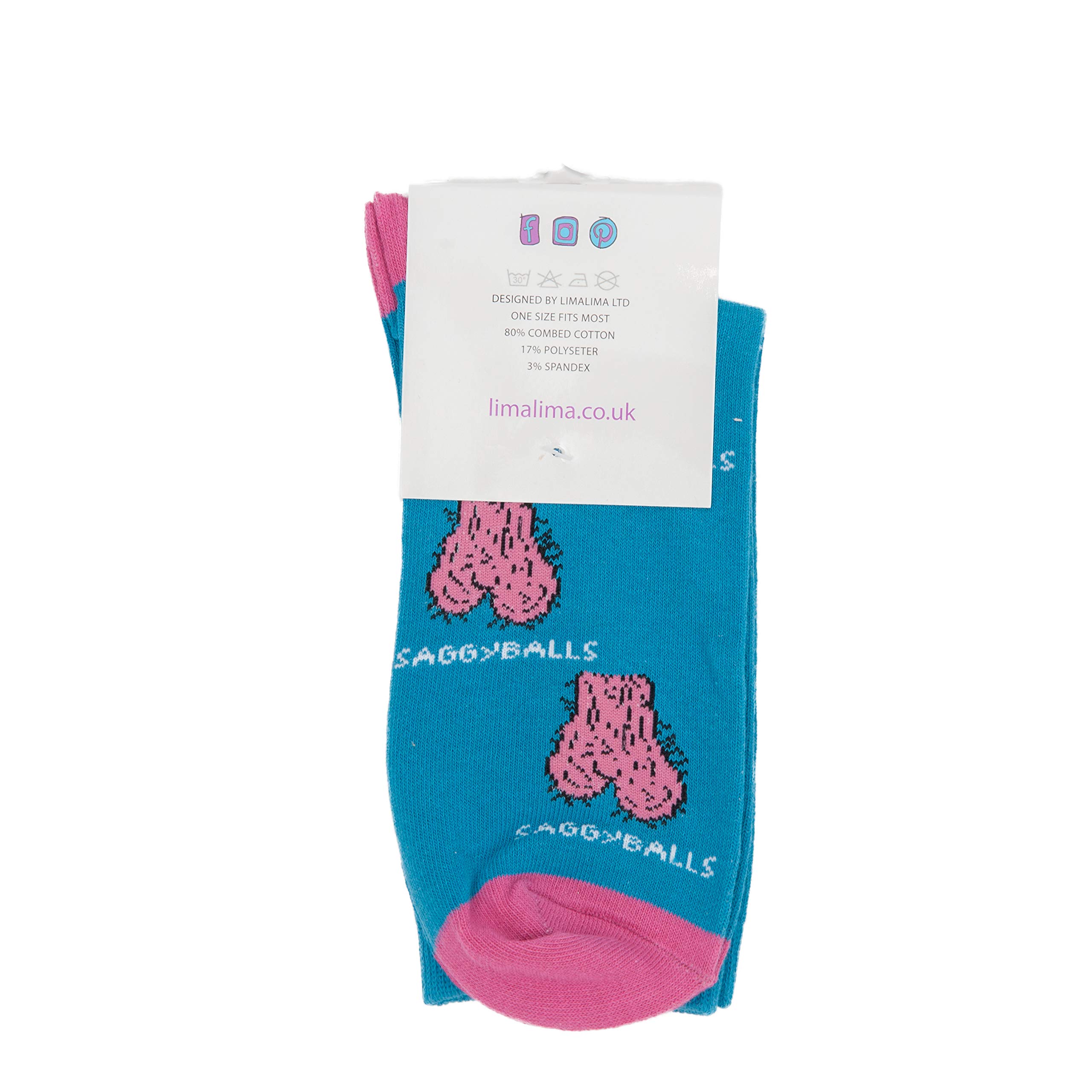 LimaLima Men's Funny Novelty Saggy Balls Crew Socks
