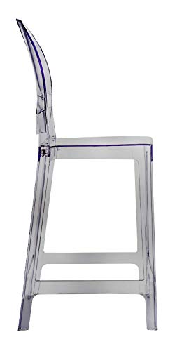2xhome Transparent Modern Mid Century Armless With Back Ghost Counter Height Bar Stool Chair 25",