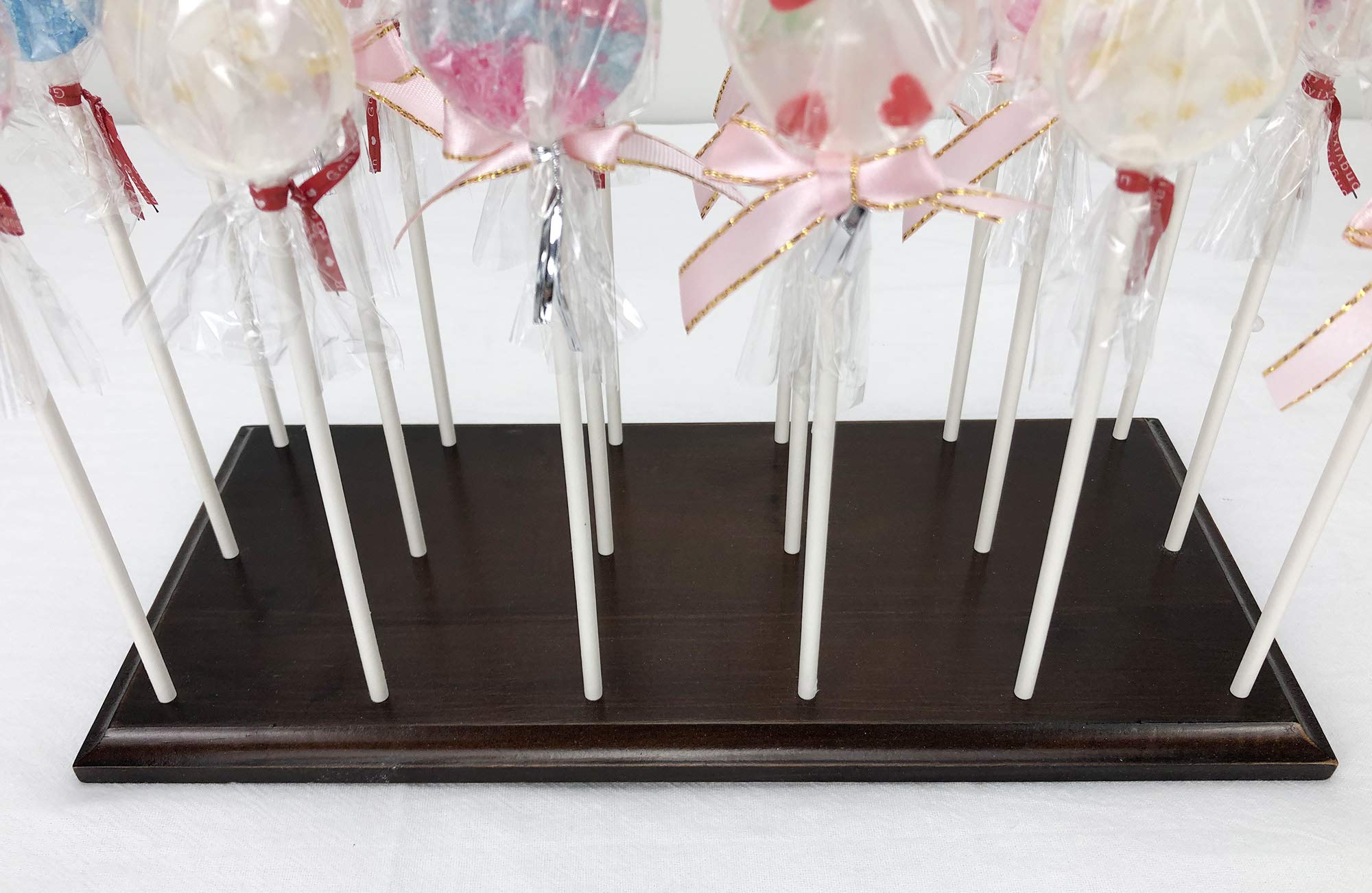 NANGOPOP Cake Pop Stand Display - 18 Hole Rustic Wood Lollipop Holder, Candy or Sucker Stand for Wedding, Baby Shower, Birthday Party - Fit 5/32" (4mm) Lollipop Sticks