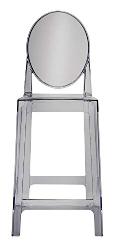 2xhome Transparent Modern Mid Century Armless With Back Ghost Counter Height Bar Stool Chair 25",