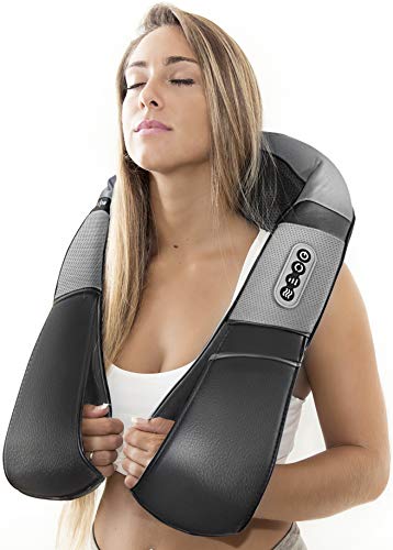 InvoSpa Shiatsu Back Shoulder and Neck Massager with Heat - Deep Tissue Kneading Pillow Massage - Back Massager, Shoulder Massager, Electric Full Body Massager Gift - Massagers for Neck and Back
